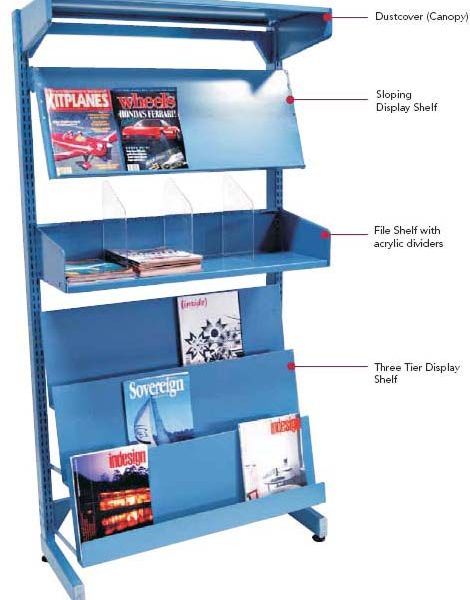 Library Shelving with Various different displays - State Furniture